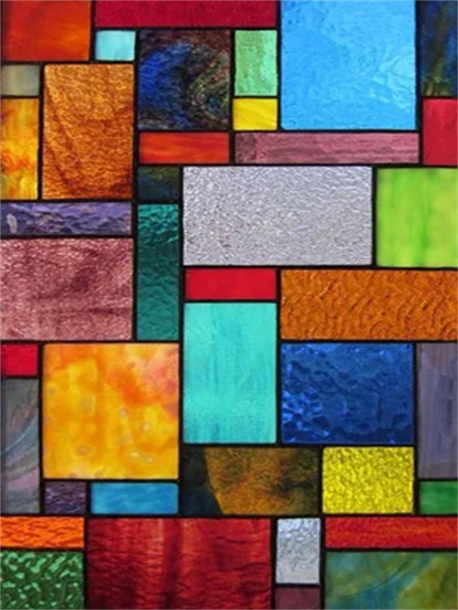 Custom Size 3D Window Film Glass Films Stained European Mosaics ...