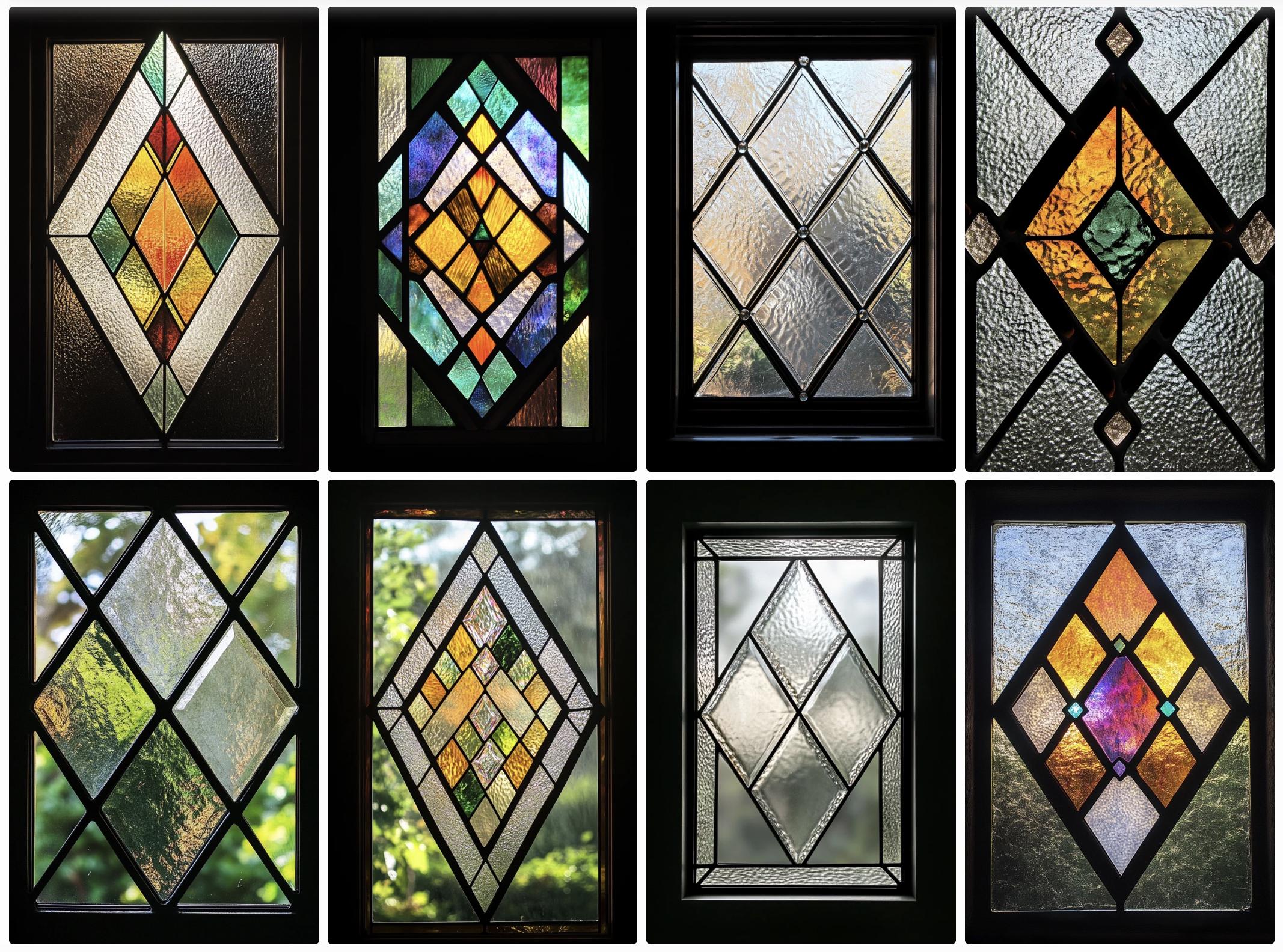 Colorful Diamond Stained Glass Window Film - Decorative Privacy Film ...