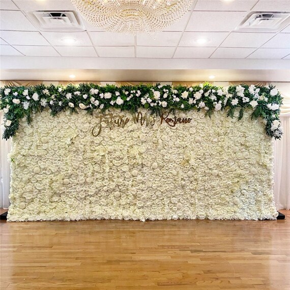 White Wedding Flower Wall Panel Backdrop for Wedding - Etsy Australia