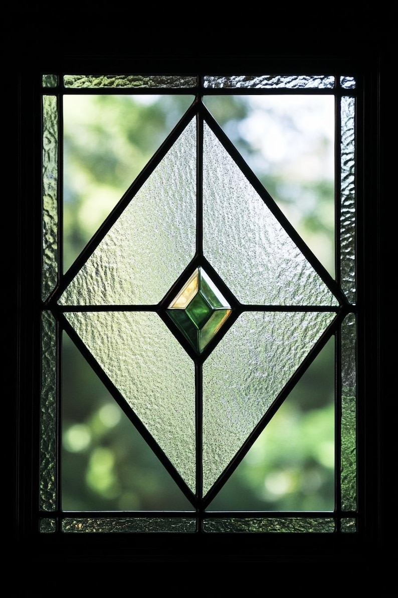Diamond Pattern Stained Glass Window Film - Decorative Privacy Film for ...