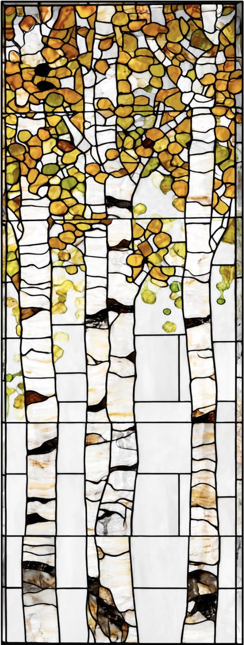 Aspen Tree Stained Glass Window Film • Custom Size • Privacy Decor ...