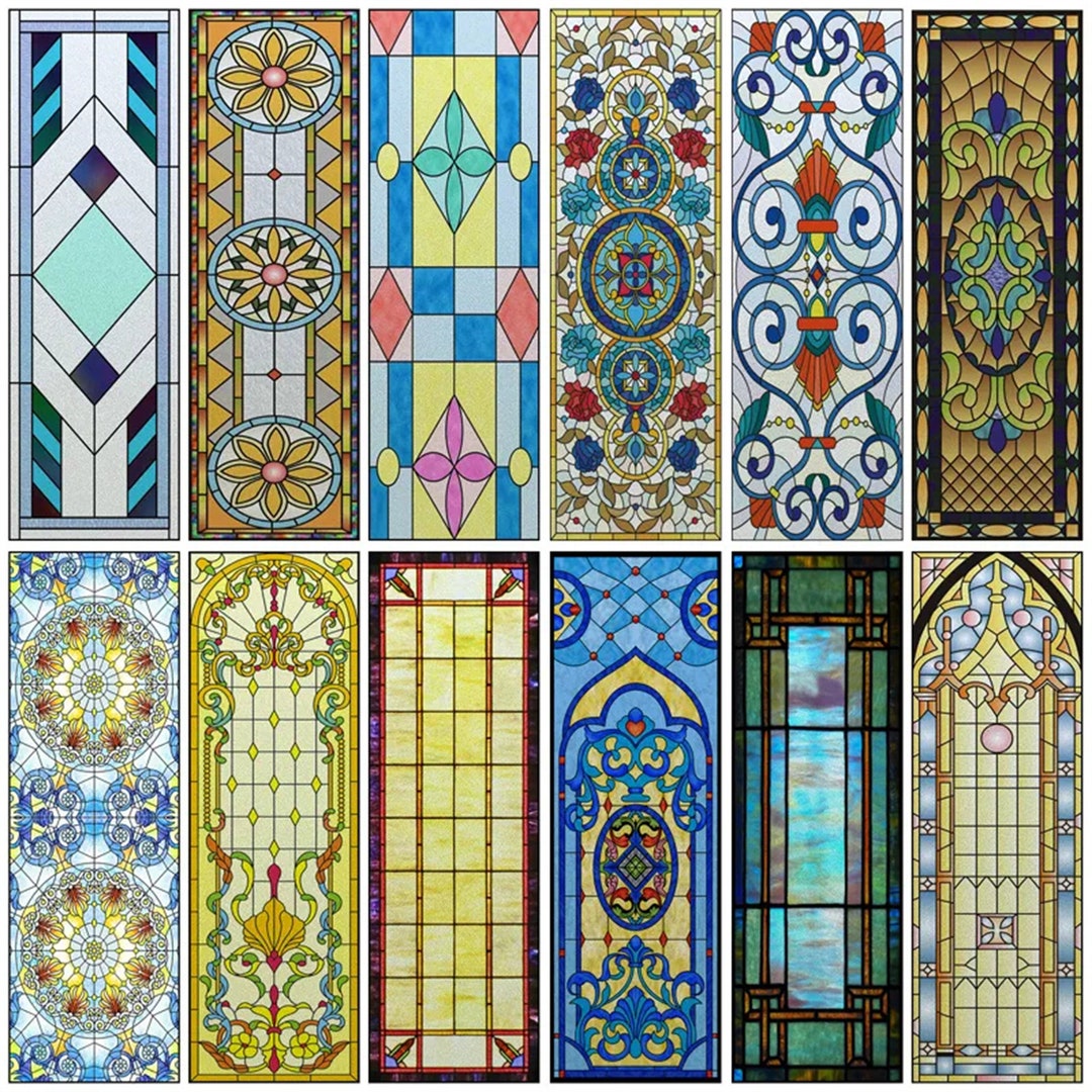 Matte Finish Window Film -stained Glass Decorative Design, Custom Size ...