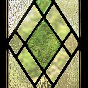 Green Diamond Stained Glass Window Film - Decorative Privacy Film for ...