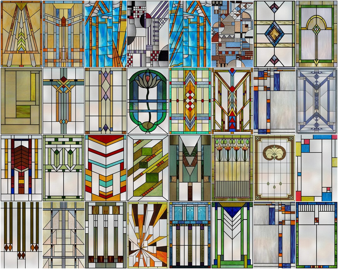 Frosted Stained Glass Window Films, Customized Privacy Static Cling ...