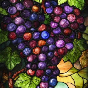 Custom Grape Stained Glass Window Film | Privacy Decorative Vineyard ...