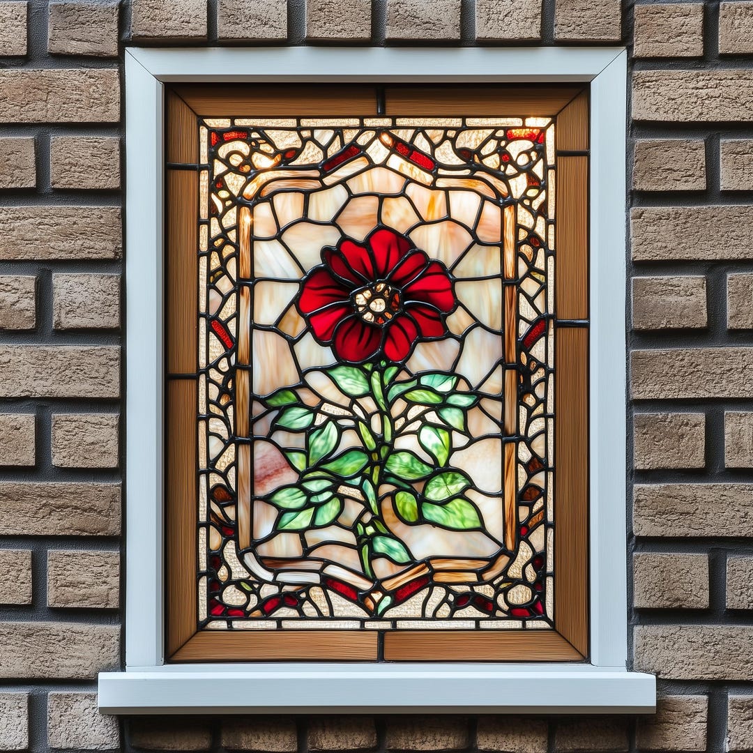 Decorative Window Tinting Film - Custom Flower Pattern, Static Cling ...