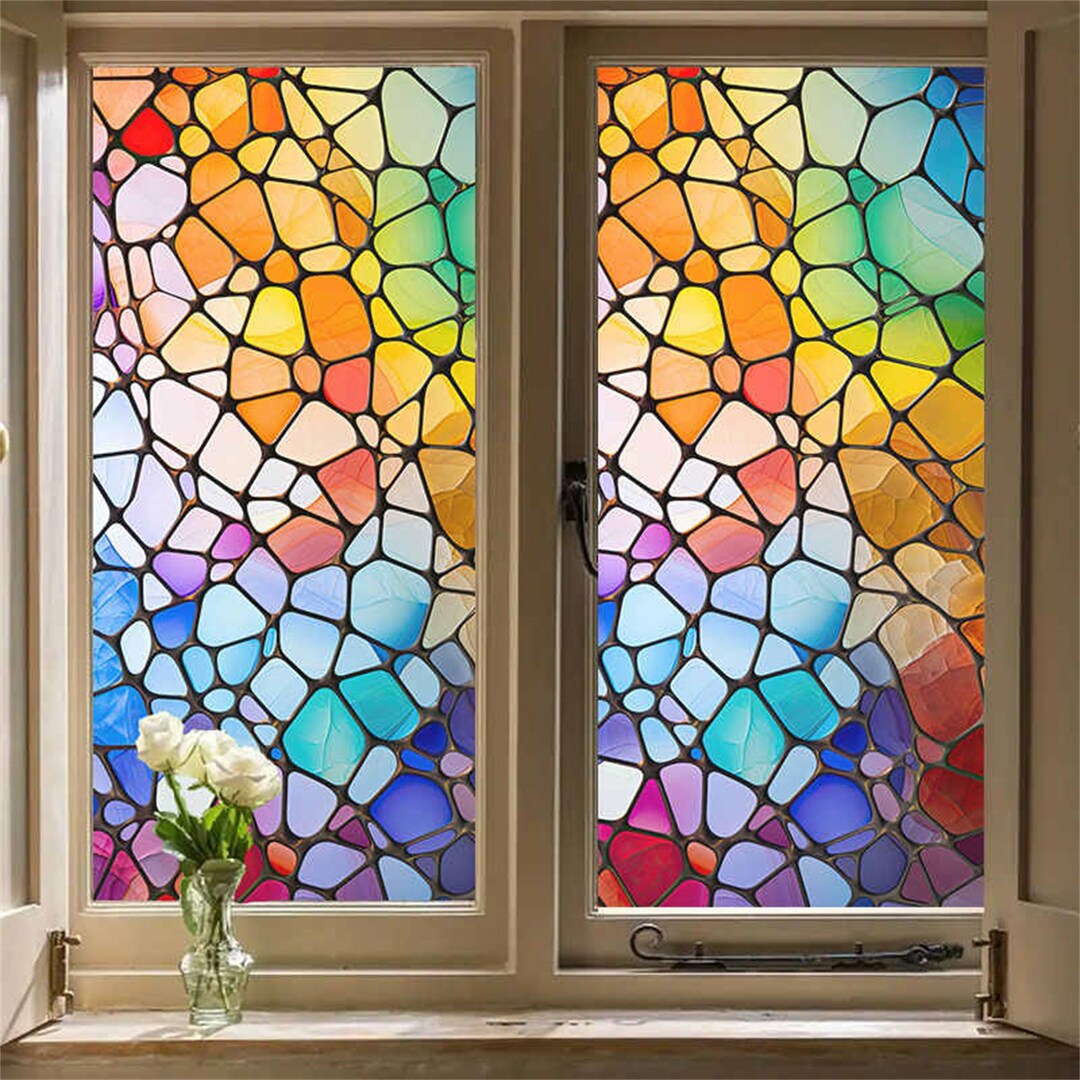 Custom Stained Glass Art Window Film – Light-filtering, Opaque, Vibrant ...