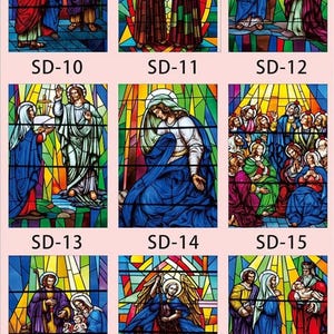 Custom Size Church Stained Glass Window Film – Static Cling Frosted ...