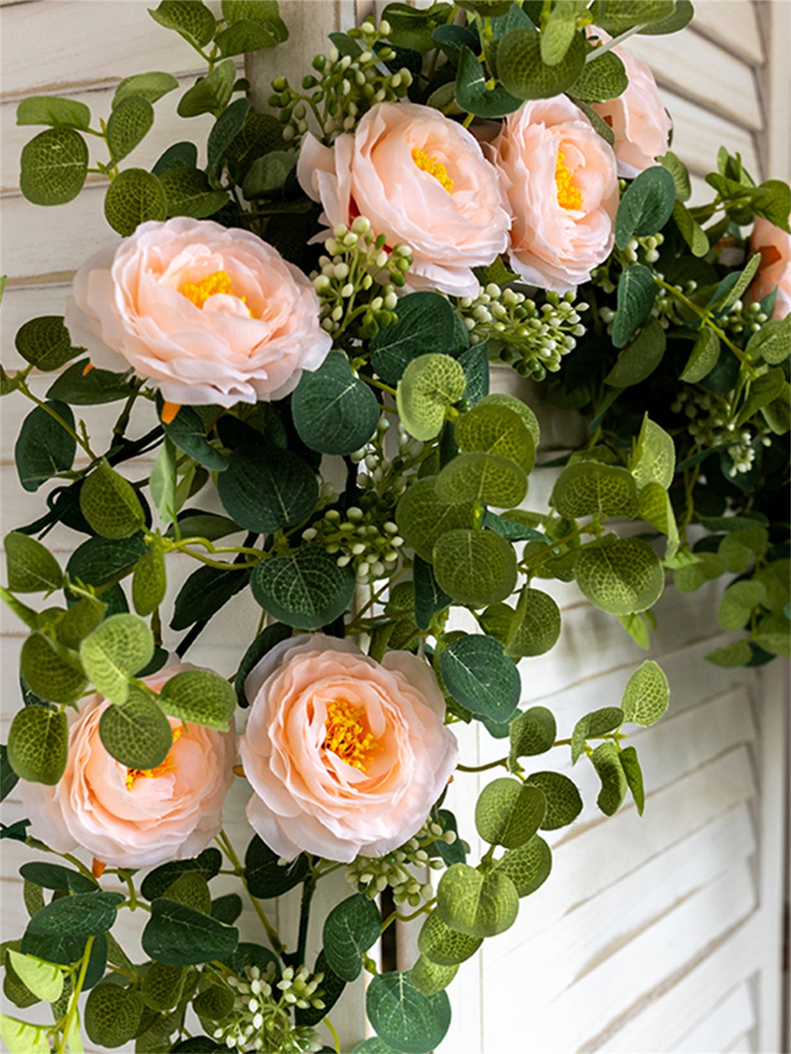 Artificial Silk Fake Flowers Garland Peony Eucalyptus Plants - Etsy