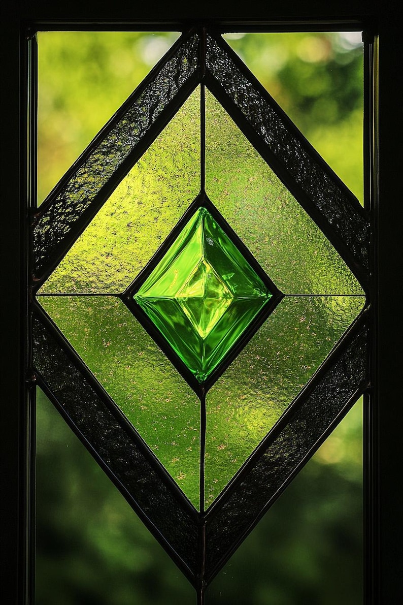 Diamond Pattern Stained Glass Window Film - Decorative Privacy Film for ...