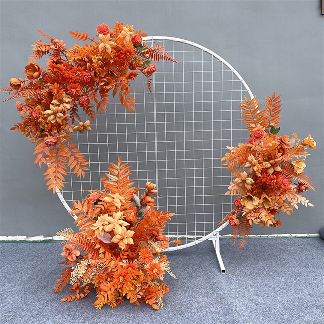 Orange Flower Arrangement Flower Row Wedding Arch Decoration Rose ...