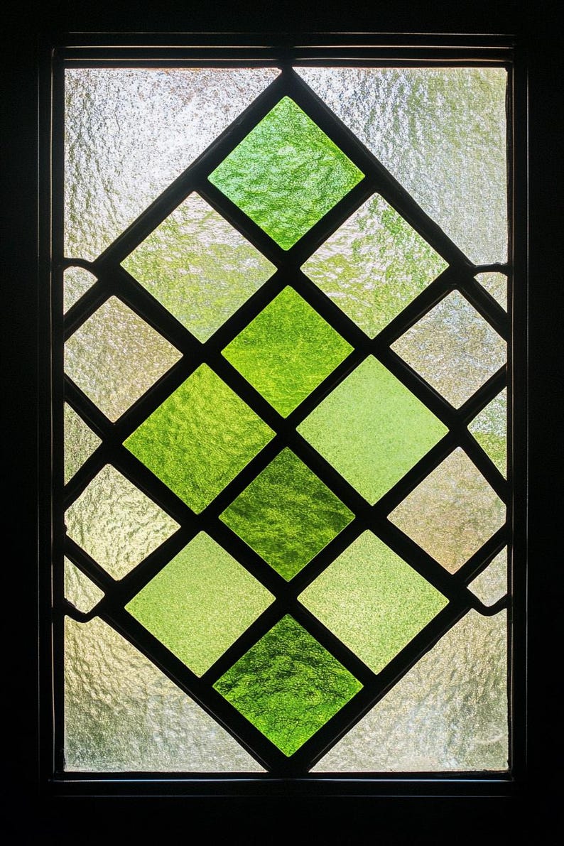 Diamond Pattern Stained Glass Window Film - Decorative Privacy Film for ...