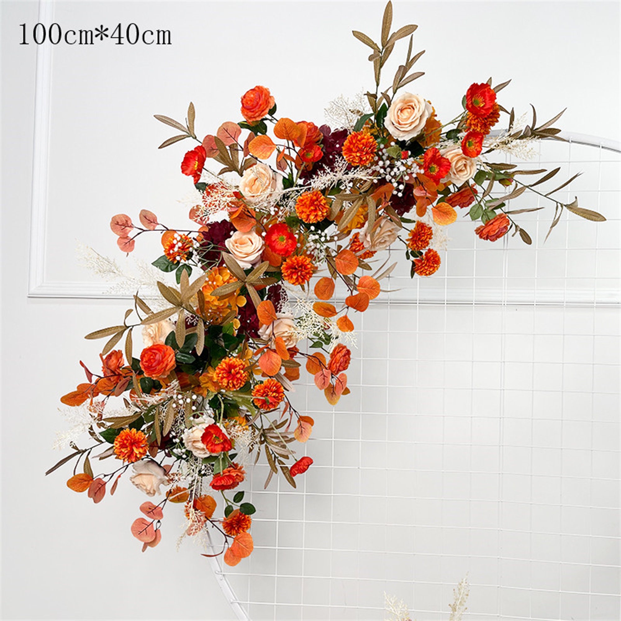 Orange Flower Arrangement Flower Row Wedding Arch Decoration - Etsy