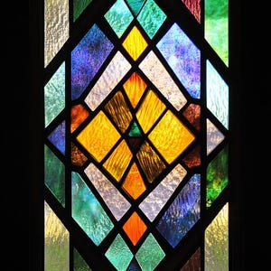 Colorful Diamond Stained Glass Window Film - Decorative Privacy Film ...
