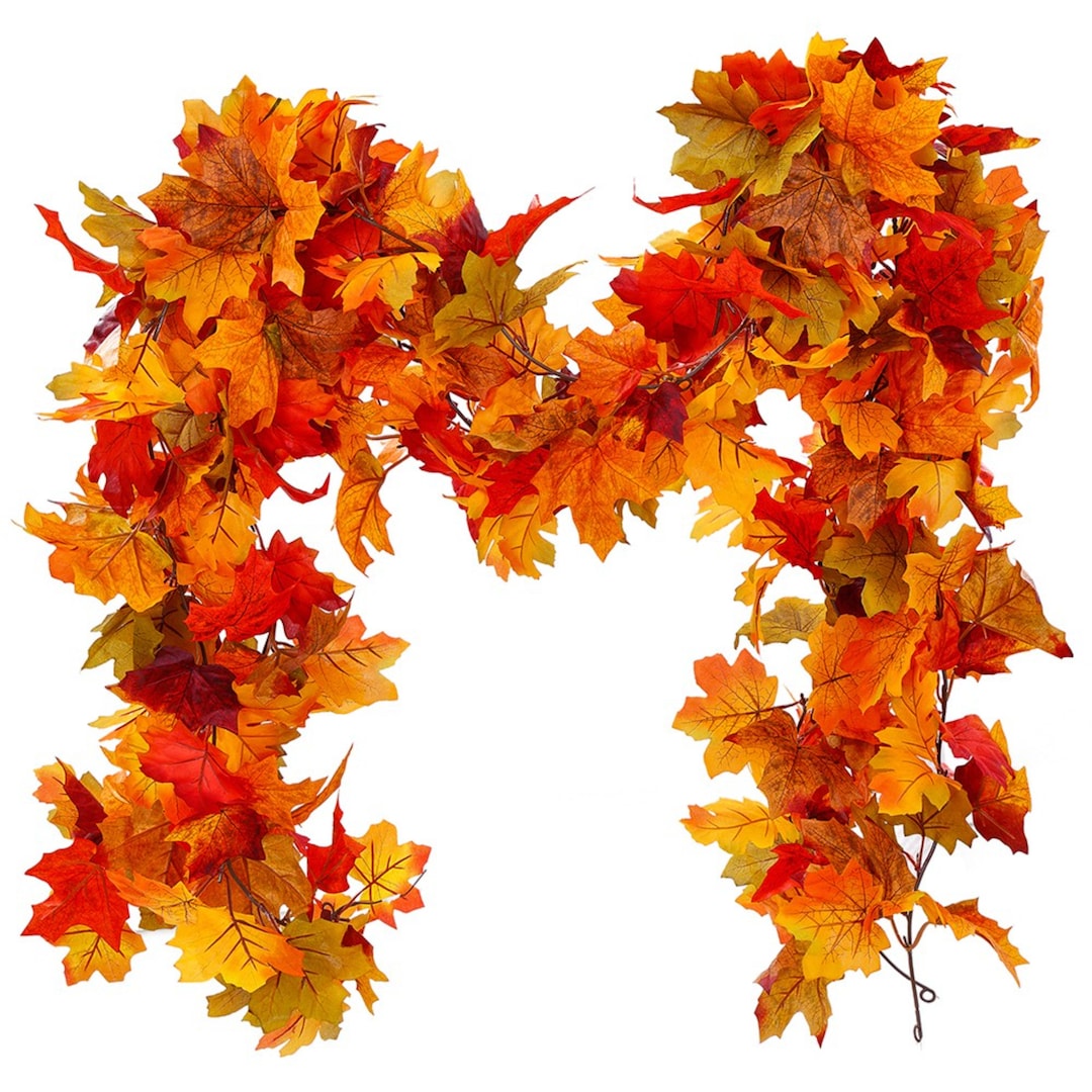 Fall Maple Leaf Garland Artificial Maple Garland, Autumn Hanging Fall ...