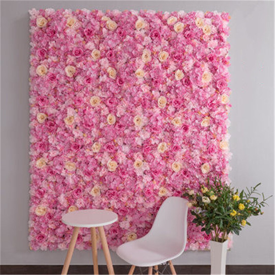 Flower Wall Panel Artificial Wall Flower Backdrop 24x16 Inch Silk