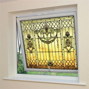 Personalized Stained Glass Window Art: Art Deco Style Static Cling for ...