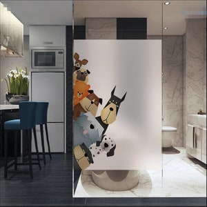 Privacy Window Film Static Cling No Glue Decorative Dog Window ...