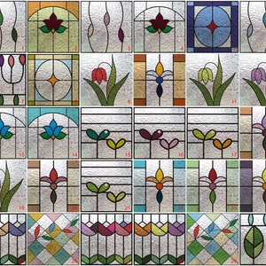 Customized Dimension Window Frosted Film Stained Glass Design Window ...