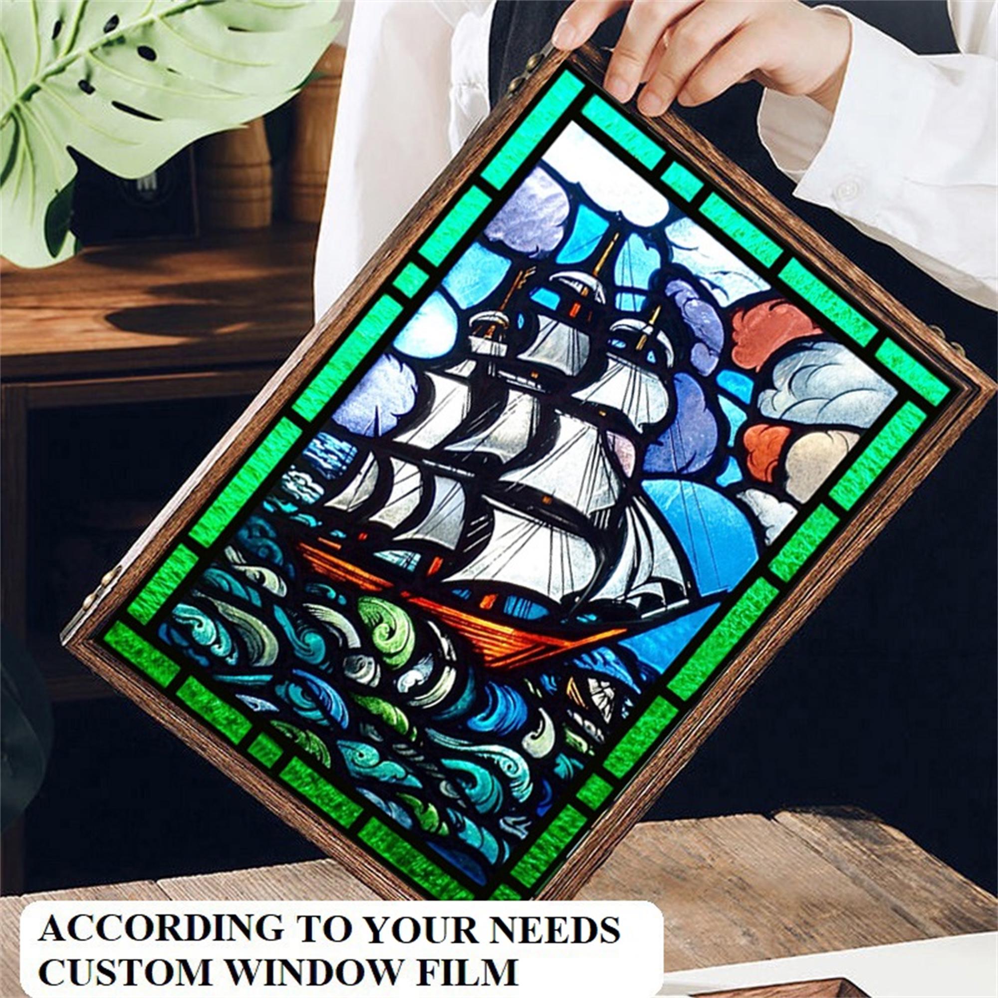 Custom-fitted Window Art - Static Cling Stained Glass for Vintage Door ...
