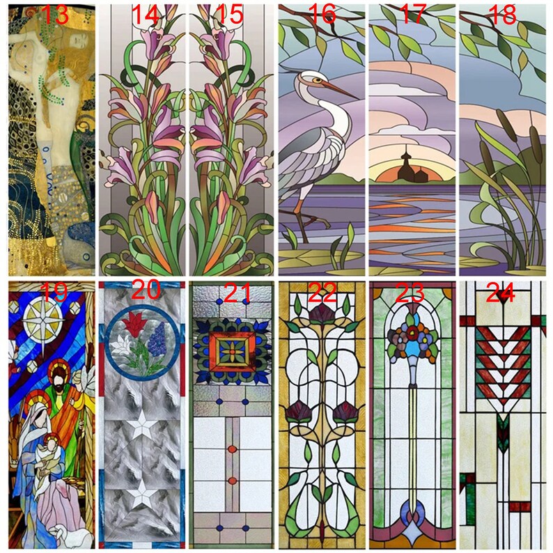 Decorative UV Window Film - Custom Size, Stained Glass Design, Privacy ...