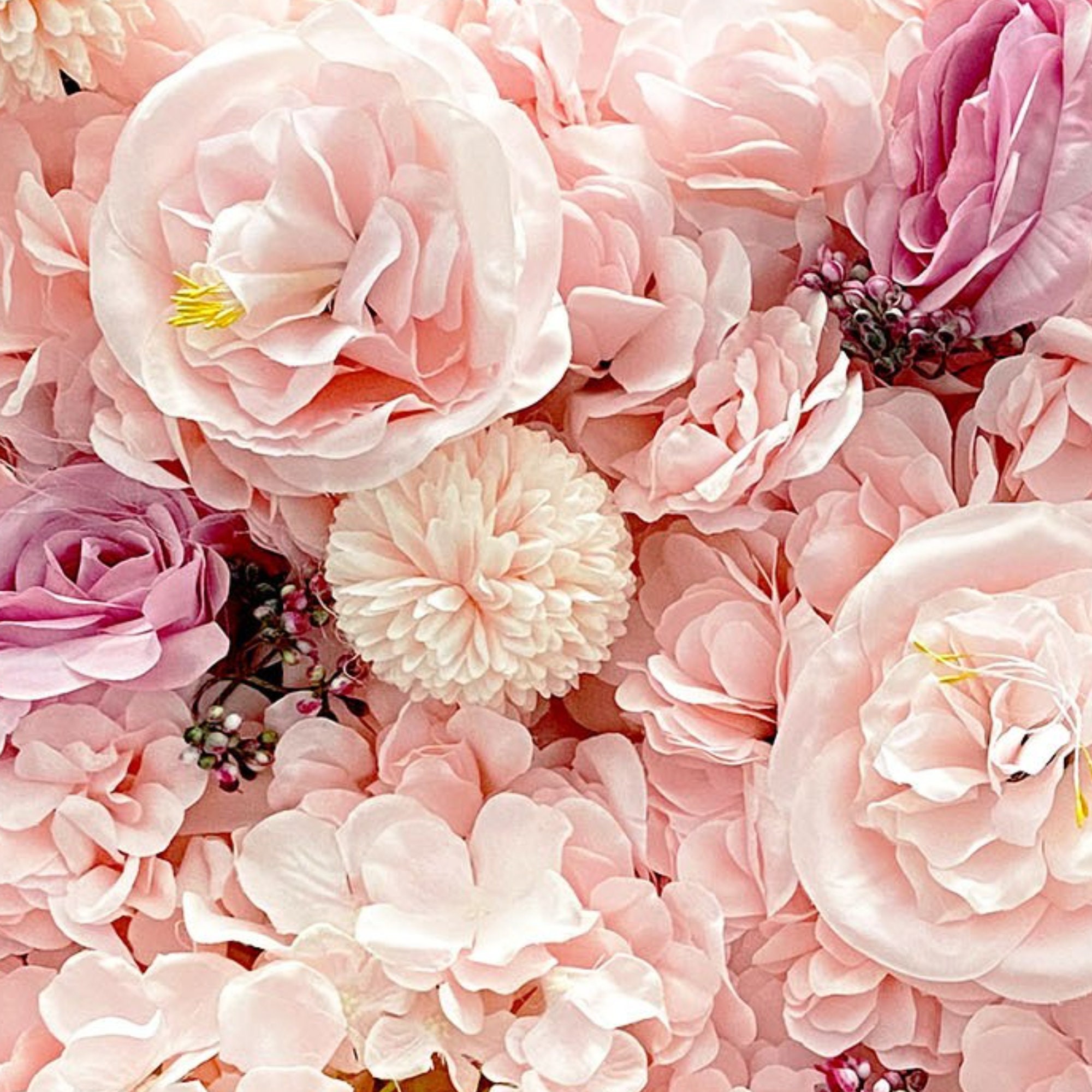 Candy Pink Artificial Flower Panel Wall Hanging Wedding - Etsy