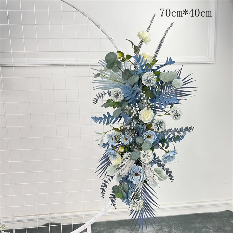 Blue Flower Arrangement Flower Row Wedding Arch Decoration - Etsy