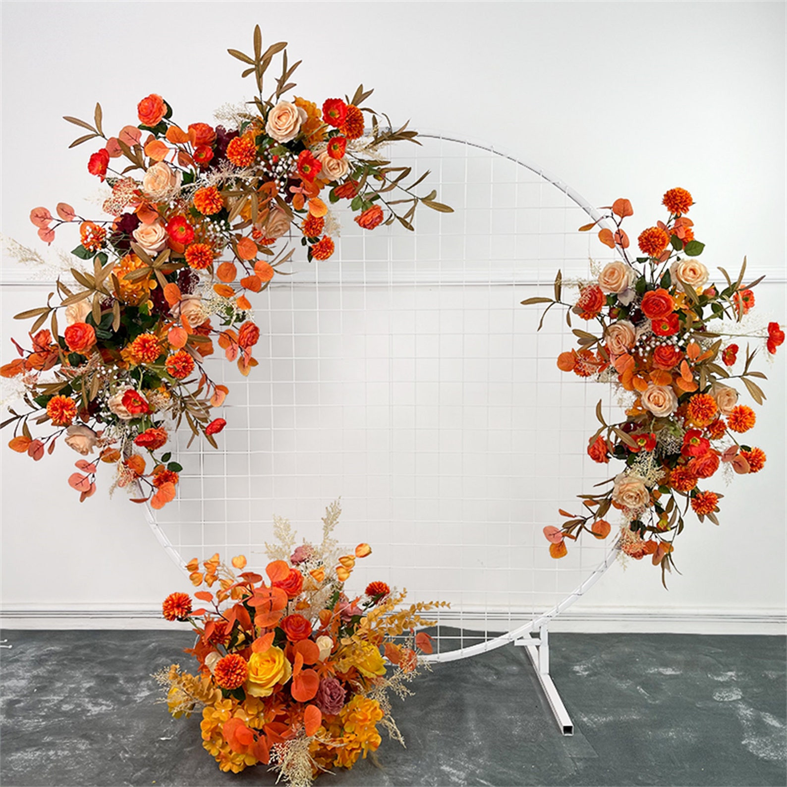 Orange Flower Arrangement Flower Row Wedding Arch Decoration - Etsy