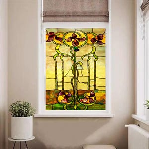 Decorative PVC Stained Glass Window Stickers Self-adhesive Cling for a ...