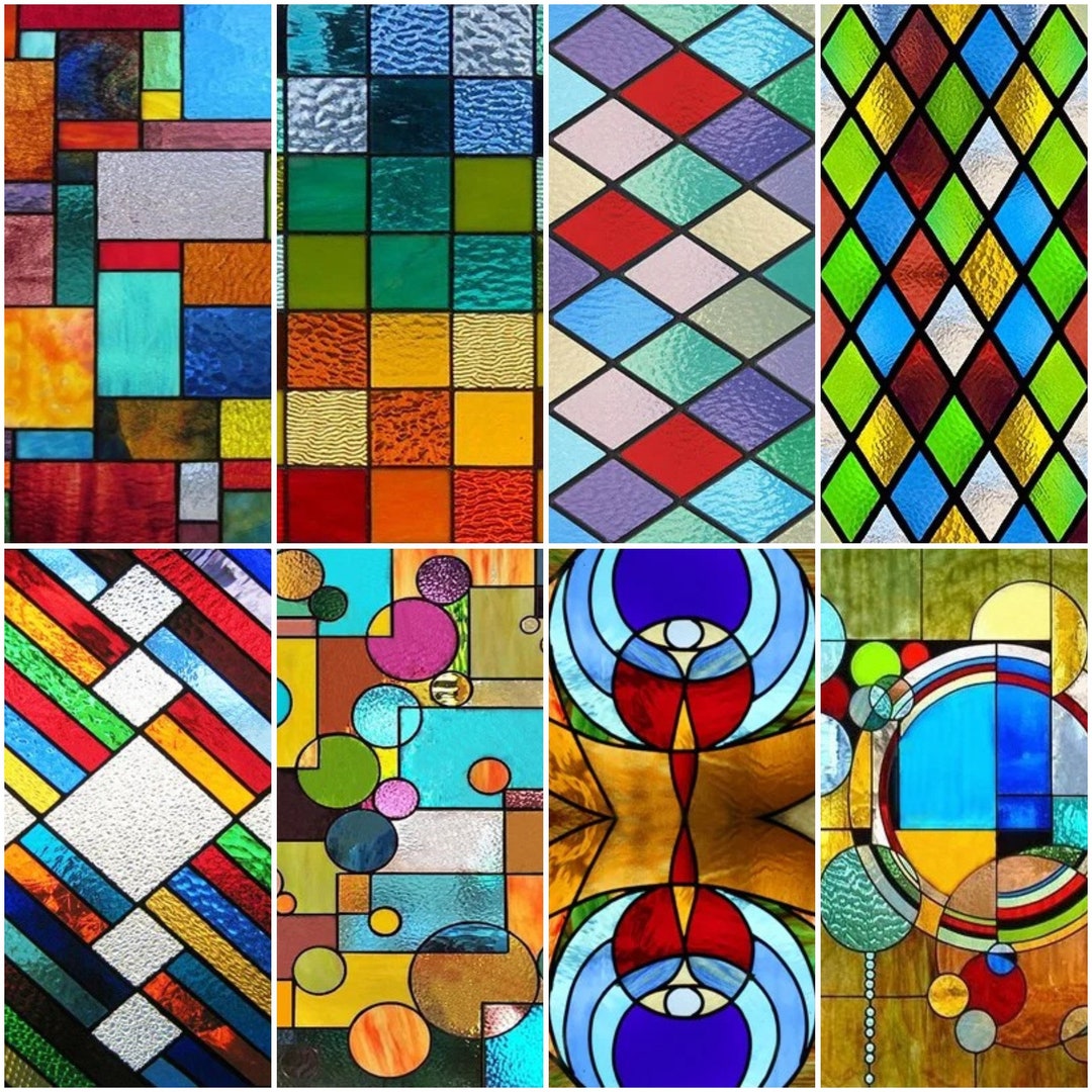 Custom Size 3d Window Film Glass Films Stained European Mosaics Translucent Opaque Static Cling