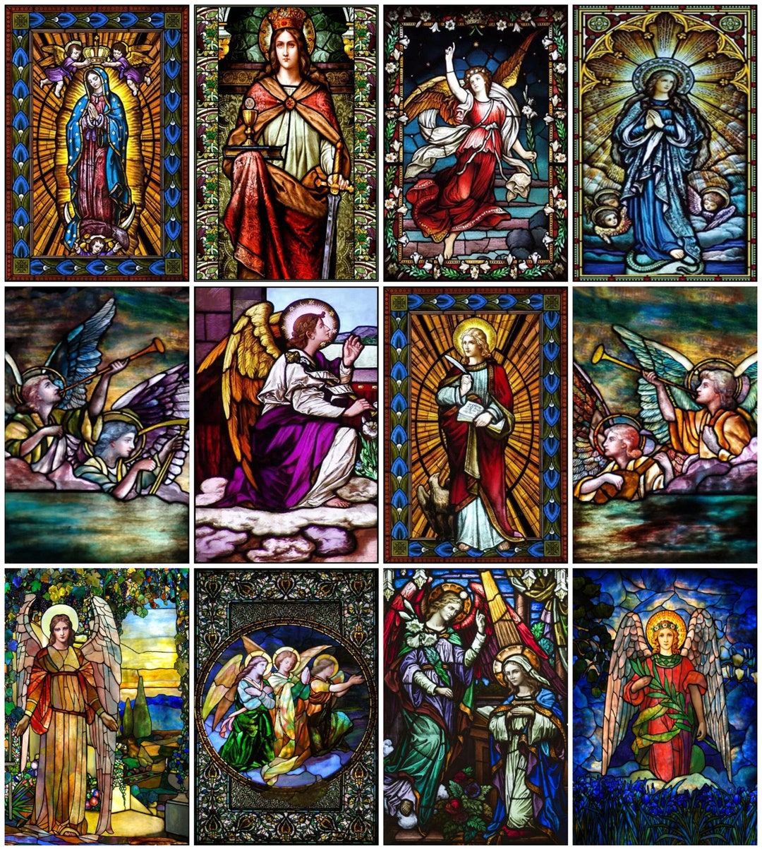 Stained Glass Window Film European Retro Church Painted Frosted Static ...