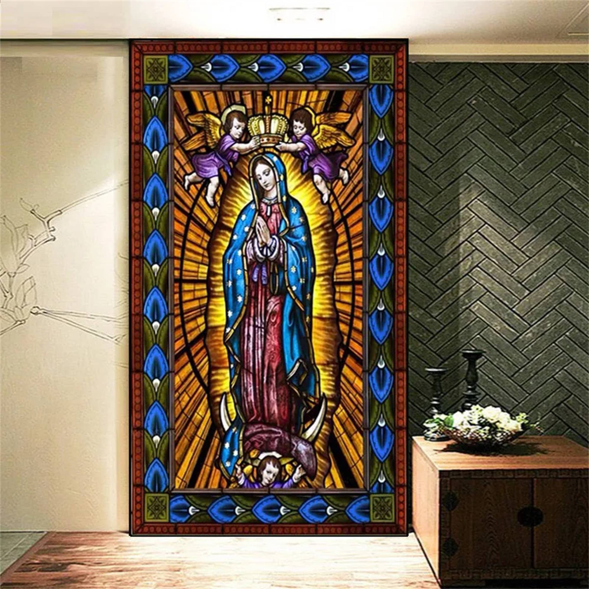 Customized Stained Glass Window Film - European Retro Church Design ...
