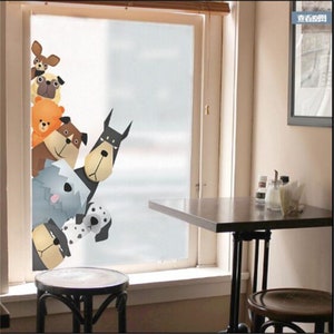 Privacy Window Film Static Cling No Glue Decorative Dog Window ...