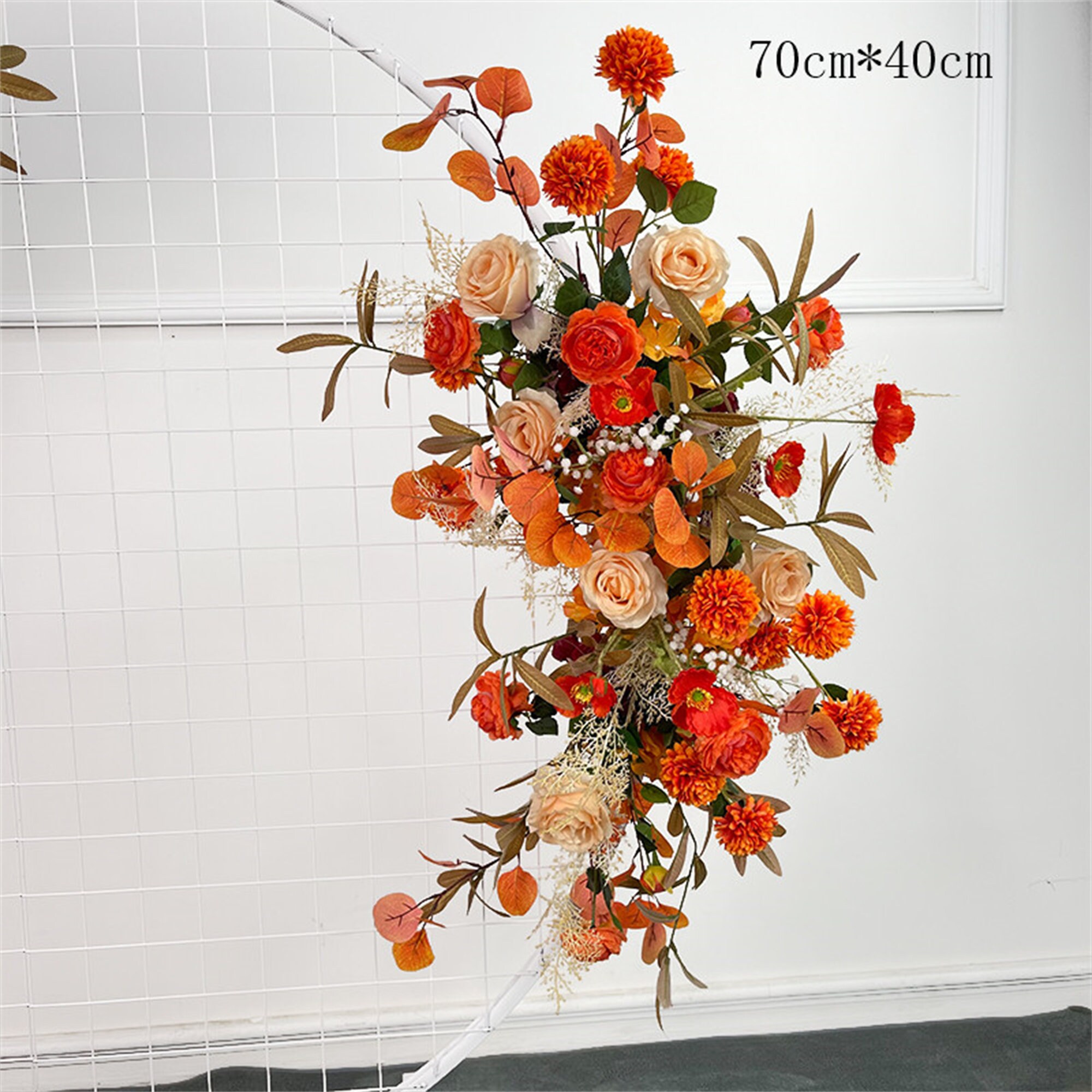 Orange Flower Arrangement Flower Row Wedding Arch Decoration - Etsy