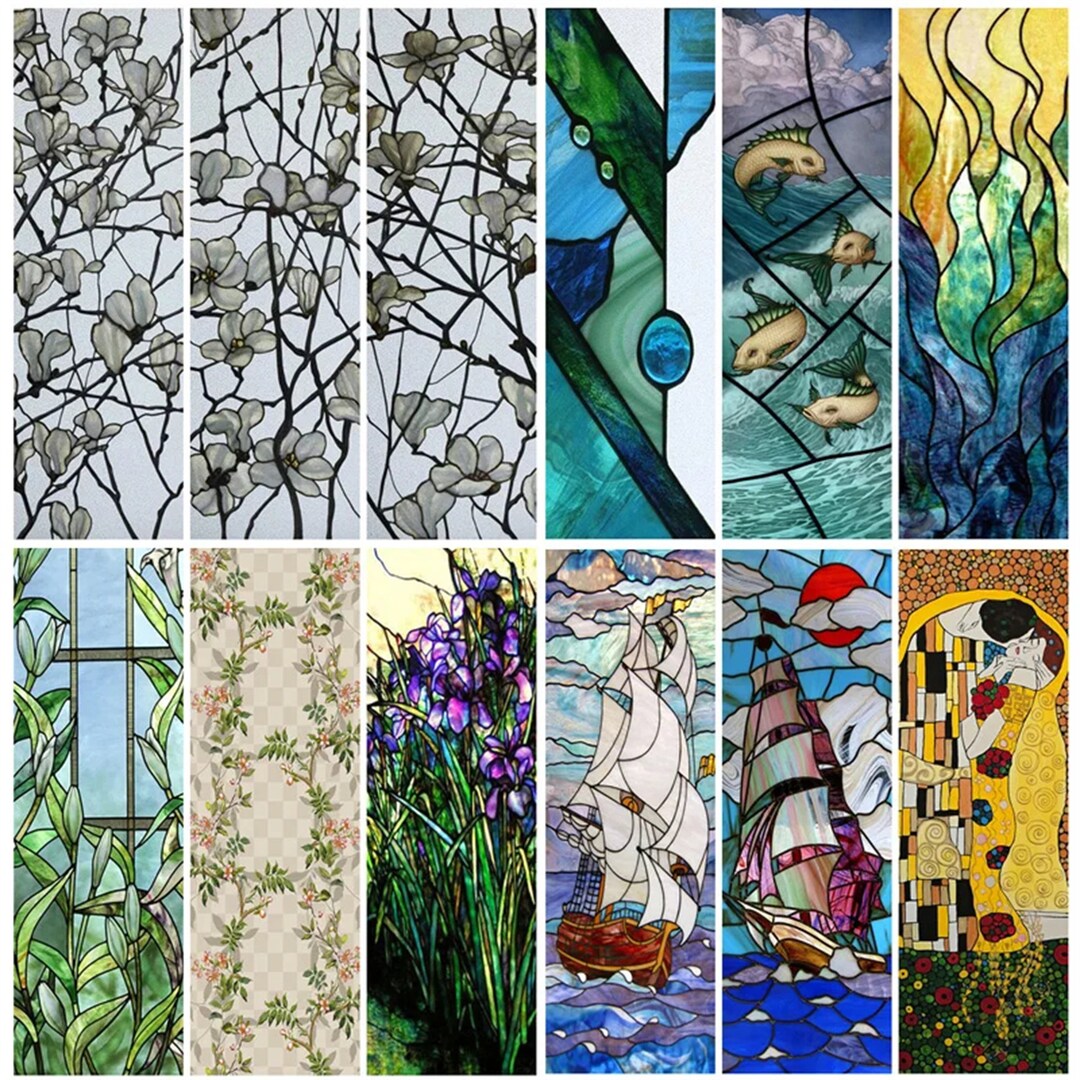 Decorative UV Window Film - Custom Size, Stained Glass Design, Privacy ...