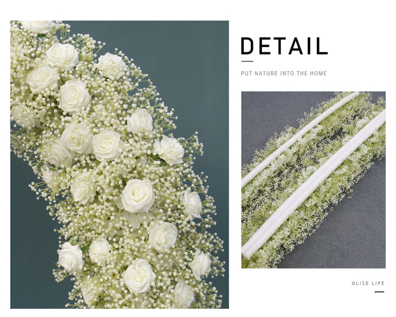 White Gypsophila Artificial Flower Table Runner Swag Flower - Etsy