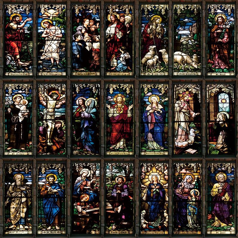 Stain Glass Blue Biblical - Etsy