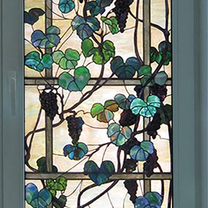 Custom-size Vintage Grapevine Window Film - Frosted Stained Glass ...
