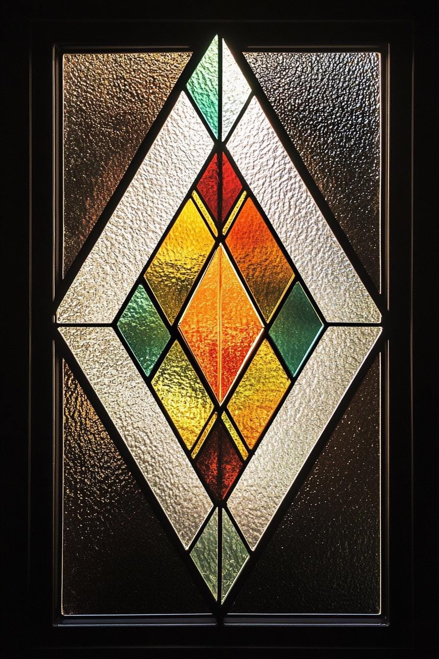 Colorful Diamond Stained Glass Window Film - Decorative Privacy Film ...