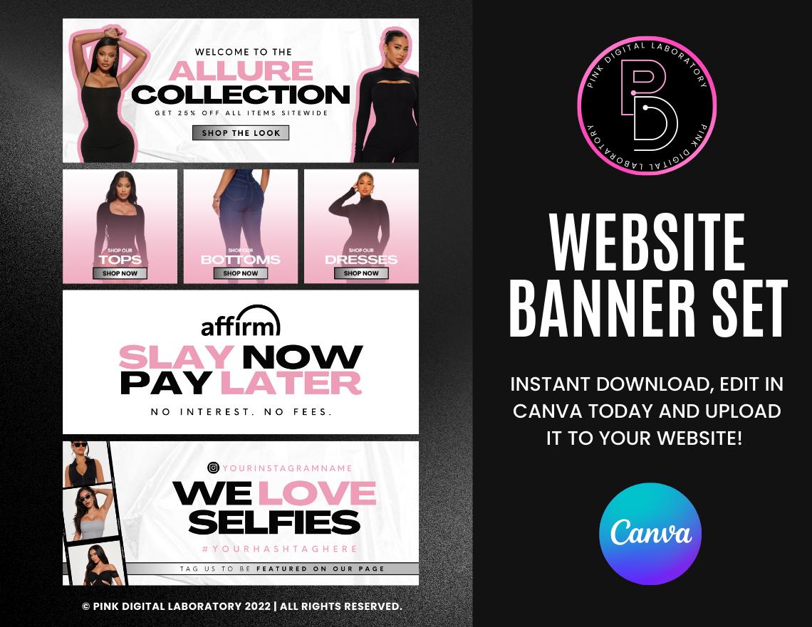 Business Website Banners, Boutique DIY Web Slide Banners, Canva ...