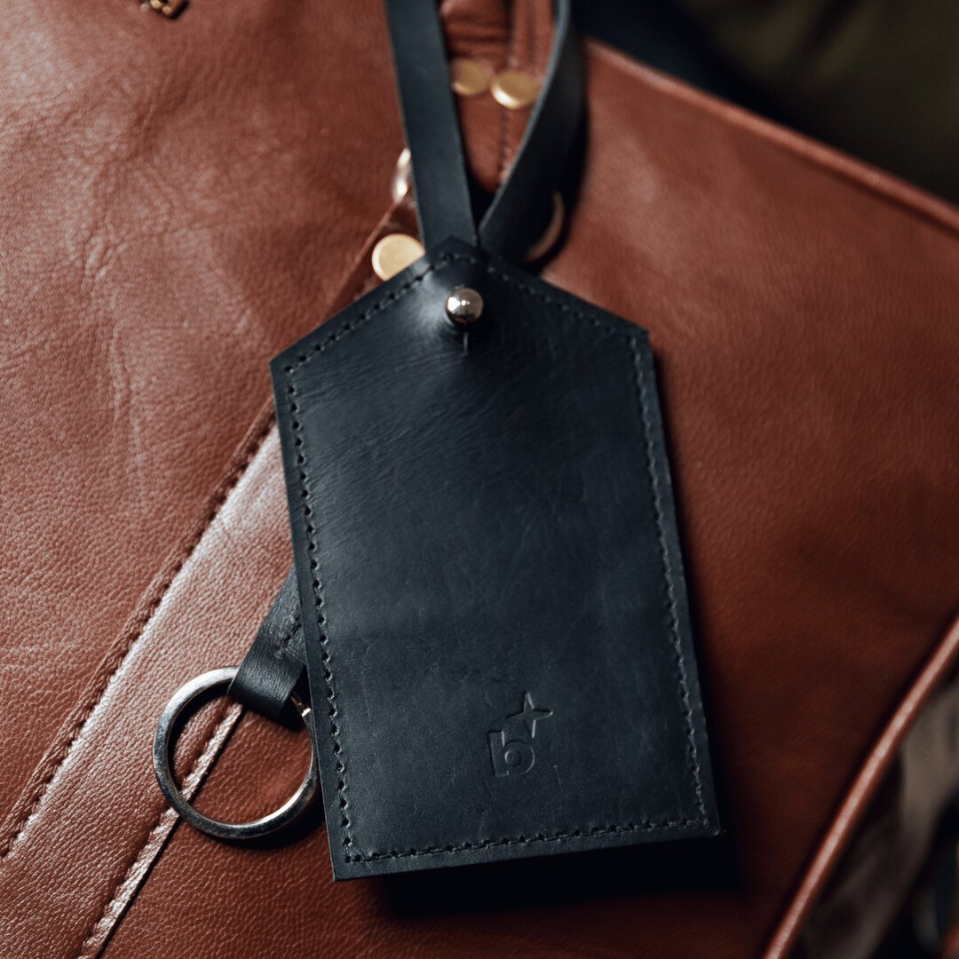 Premium Leather Name Tag Case With Strap Handmade Full Leather Name Tag ...