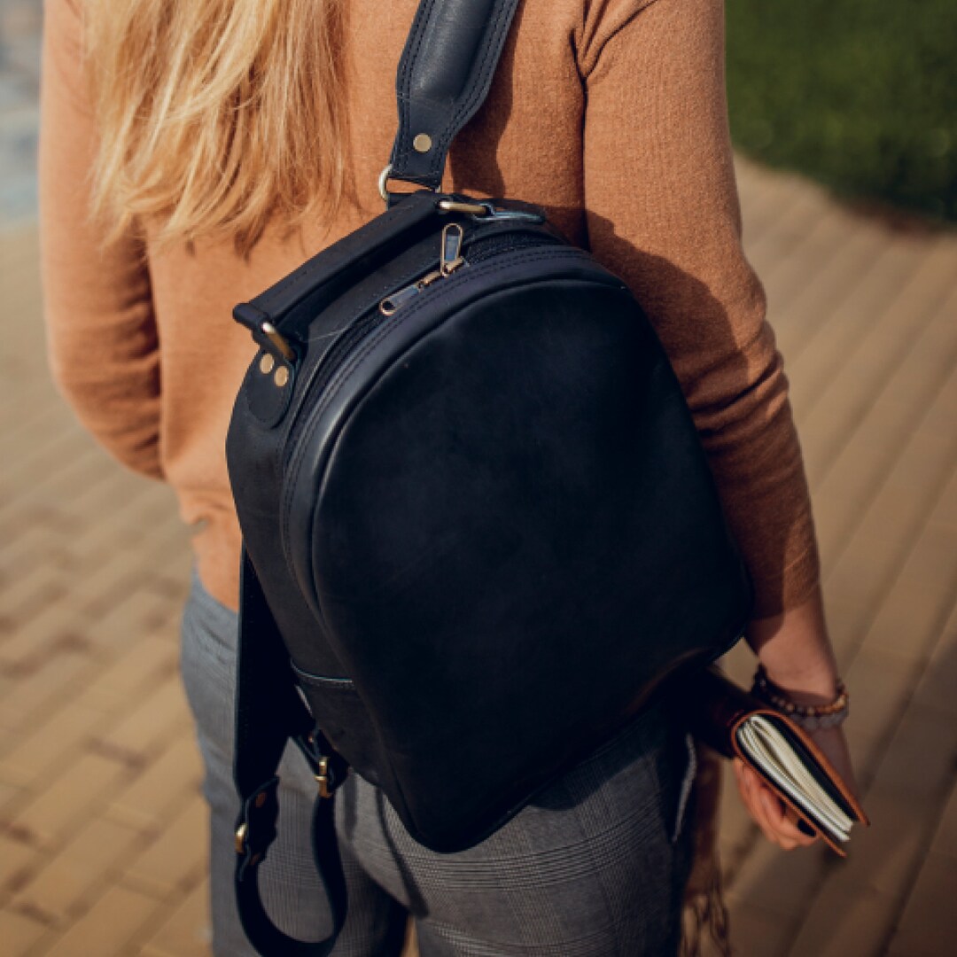 Leather City Backpack Maley Handmade Full Leather City and Travel Women ...