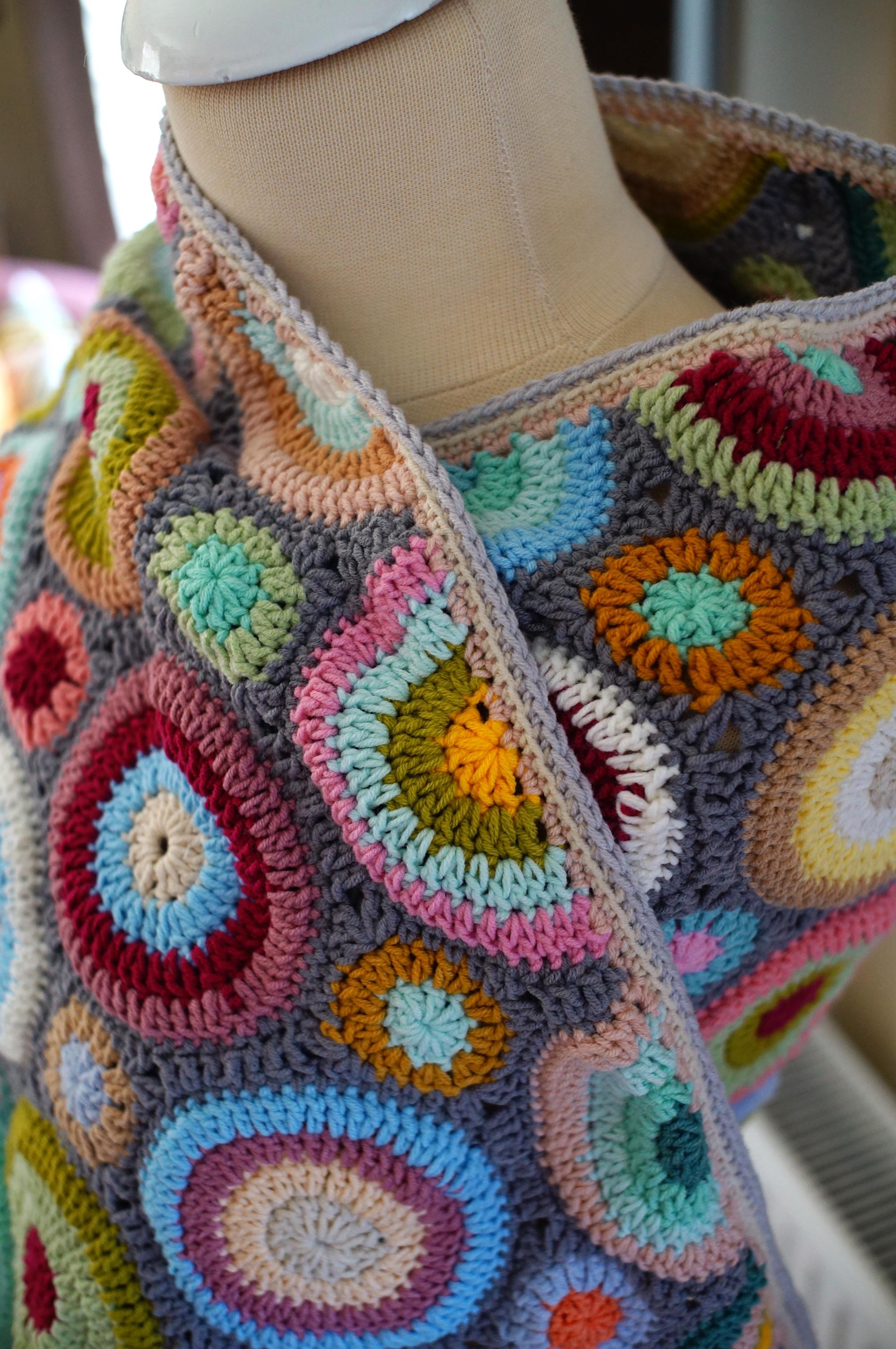 Magic Circles Crochet Scarf, Ready to Ship, Colorful and Unique Crochet ...