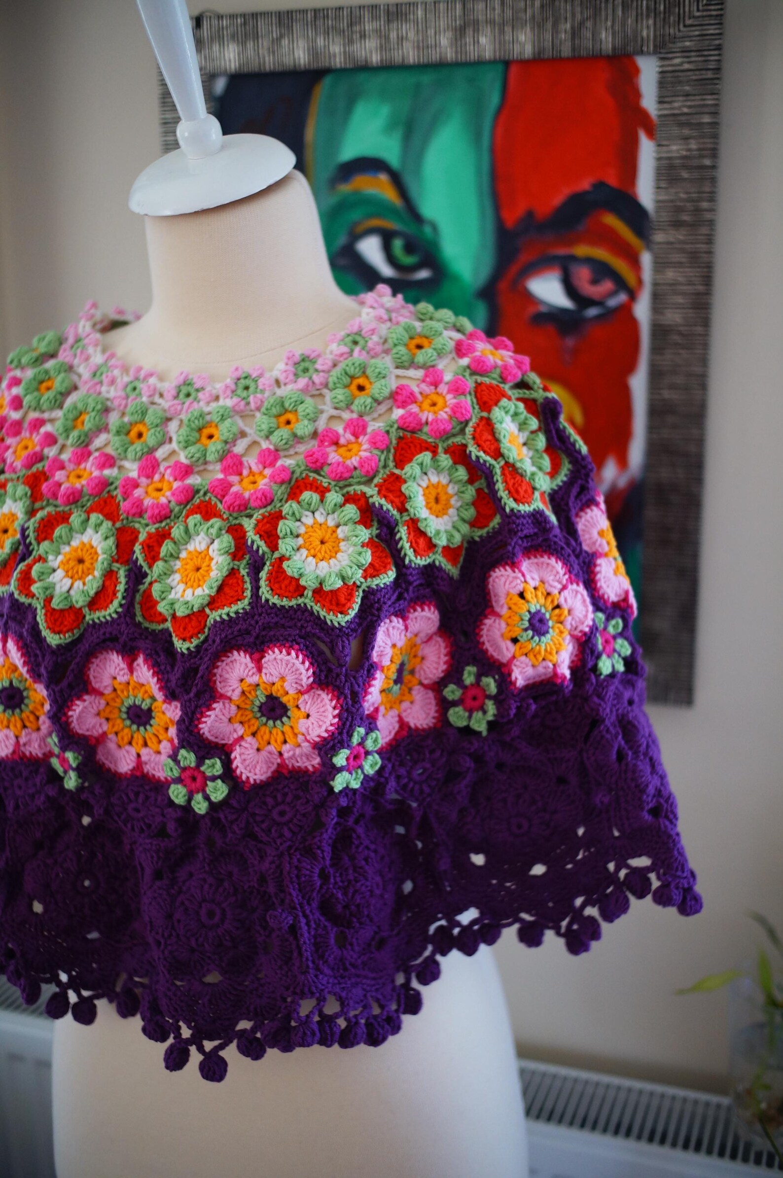 Crochet Floral Capelet Handmade, MADE TO ORDER - Etsy