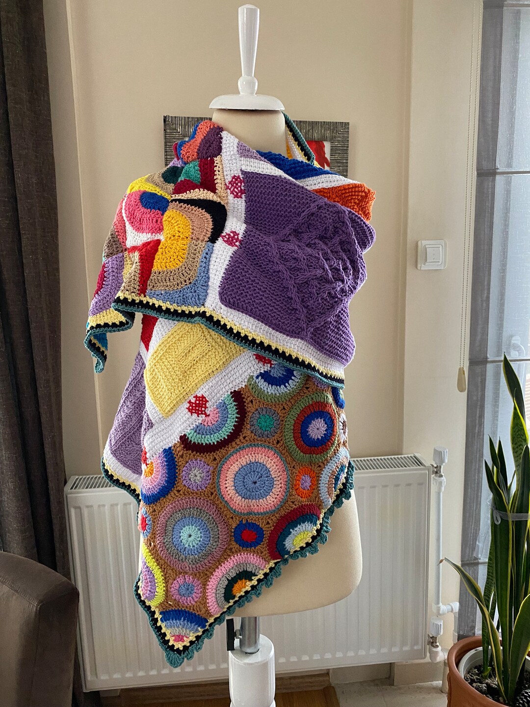 Colorful Boho-chic Luxury Crochet Shawl, Ready to Ship, Crochet Shawls ...