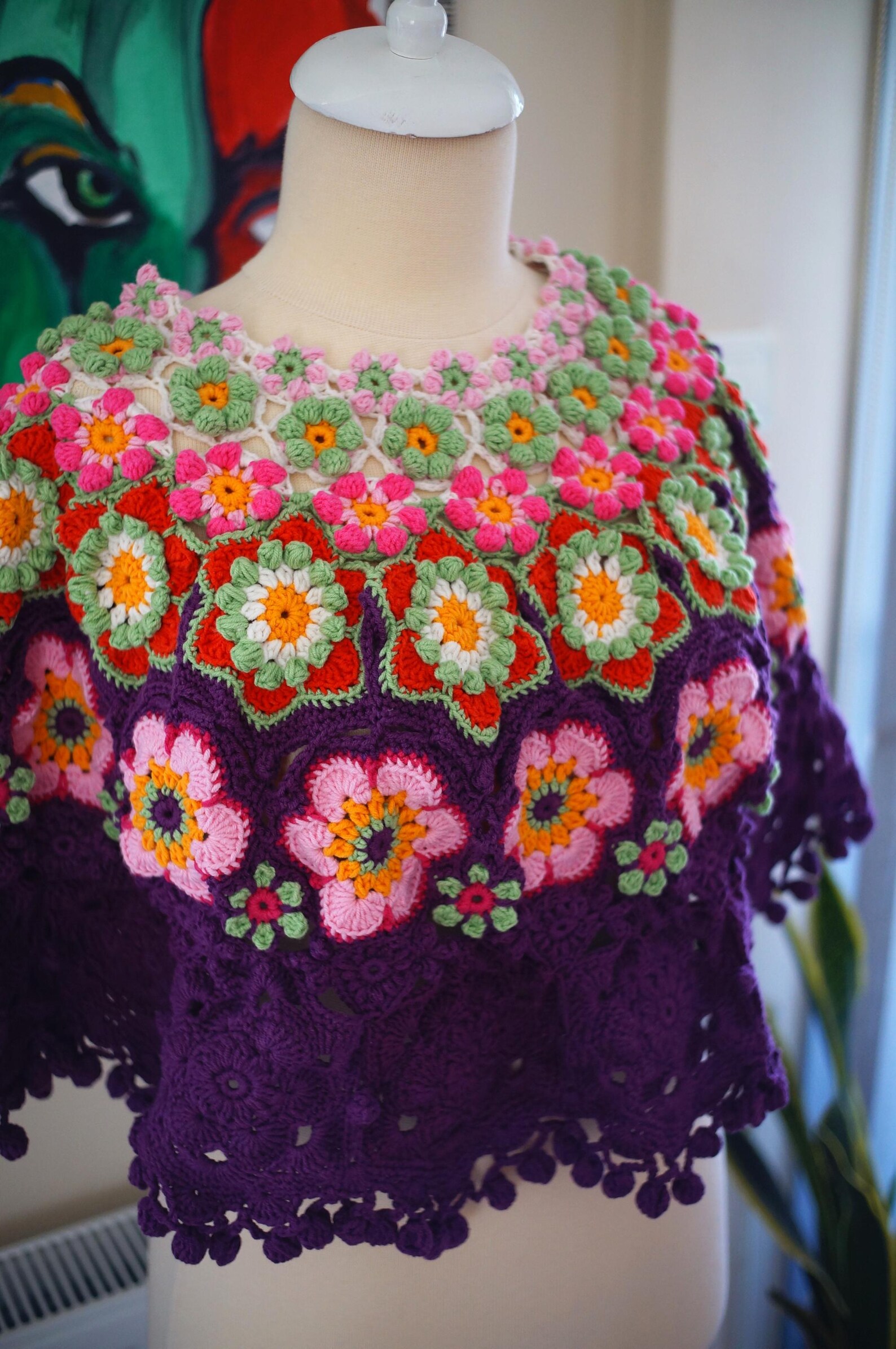 Crochet Floral Capelet Handmade, MADE TO ORDER - Etsy