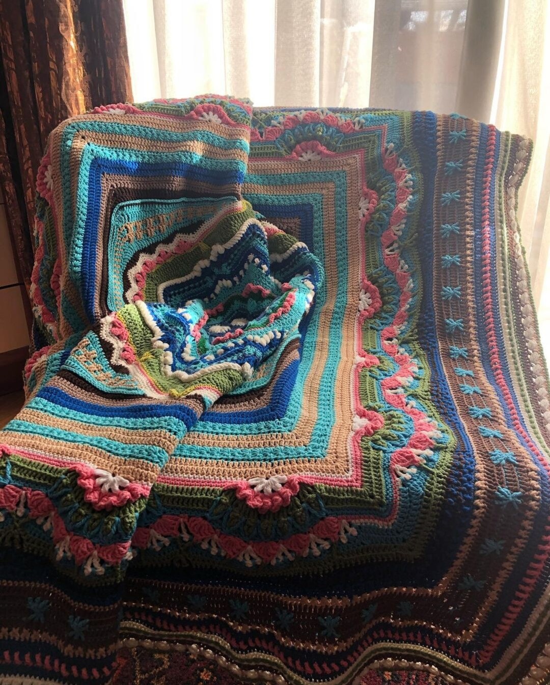 Crochet Afghan Blanket, Cosmic CAL Blanket, Ready to Ship - Etsy