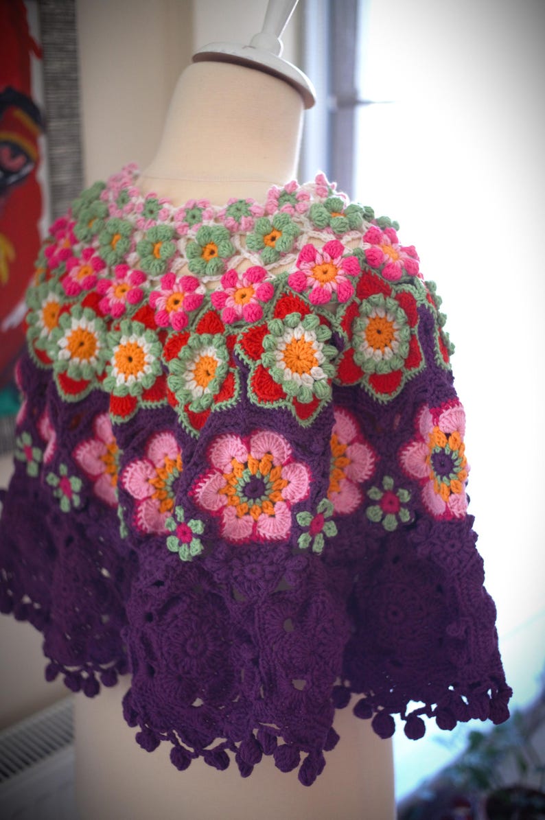 Crochet Floral Capelet Handmade, MADE TO ORDER - Etsy