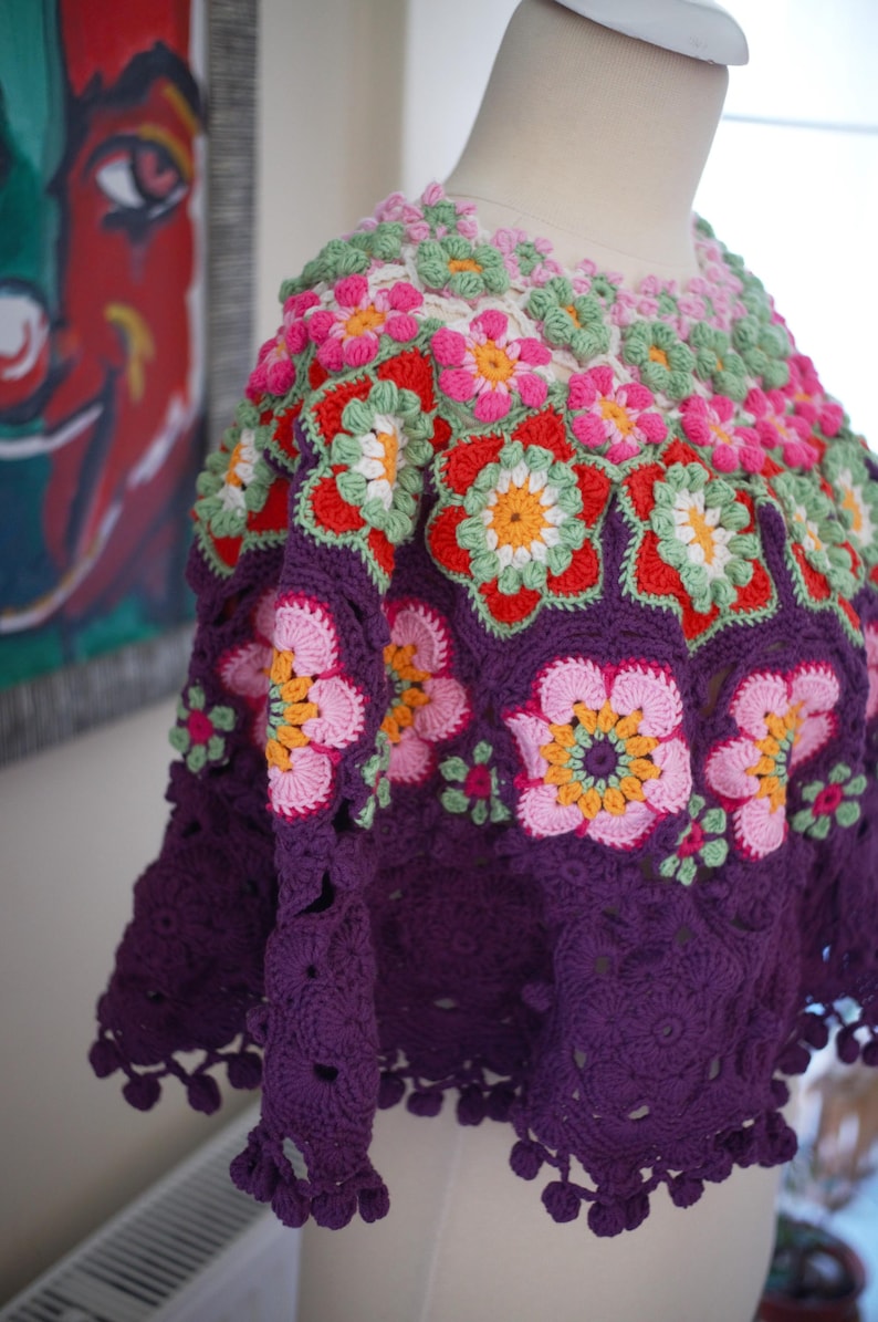 Crochet Floral Capelet Handmade, MADE TO ORDER - Etsy