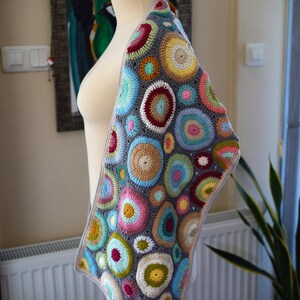 Magic Circles Crochet Scarf, Ready to Ship, Colorful Scarves, Artisan ...